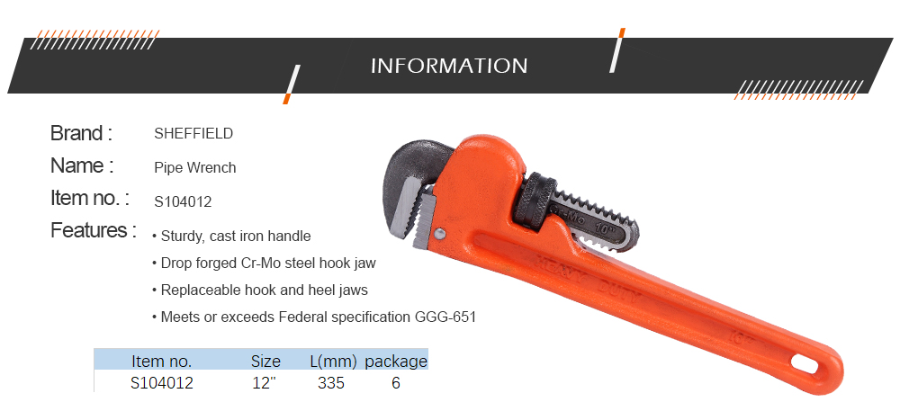 SHEFFIELD Pipe Wrench | ERUI.com